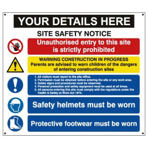 Customised Site Safety Notice Sign
