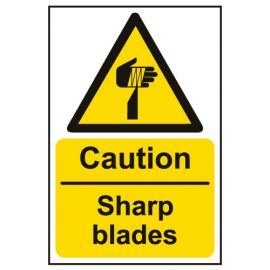 Caution - Sharp Blades Sign